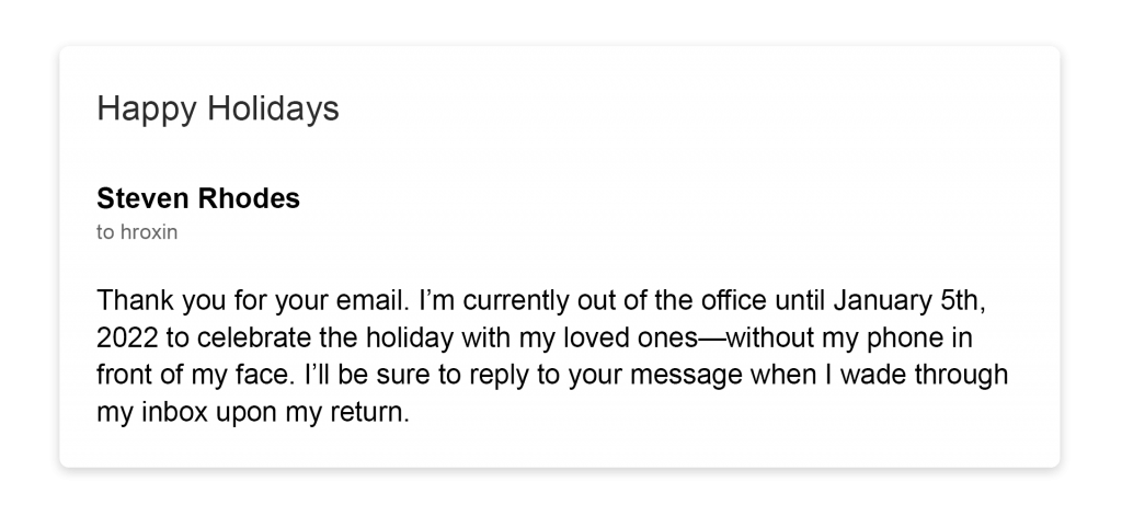 Industrious Office | Out of Office Message Ideas